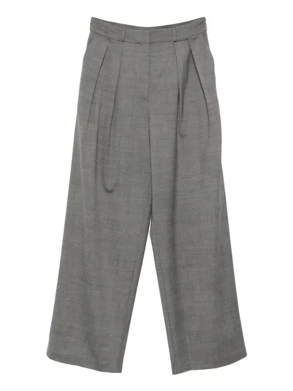 THE FRANKIE SHOP Pleated Straight Leg Trousers - Grey