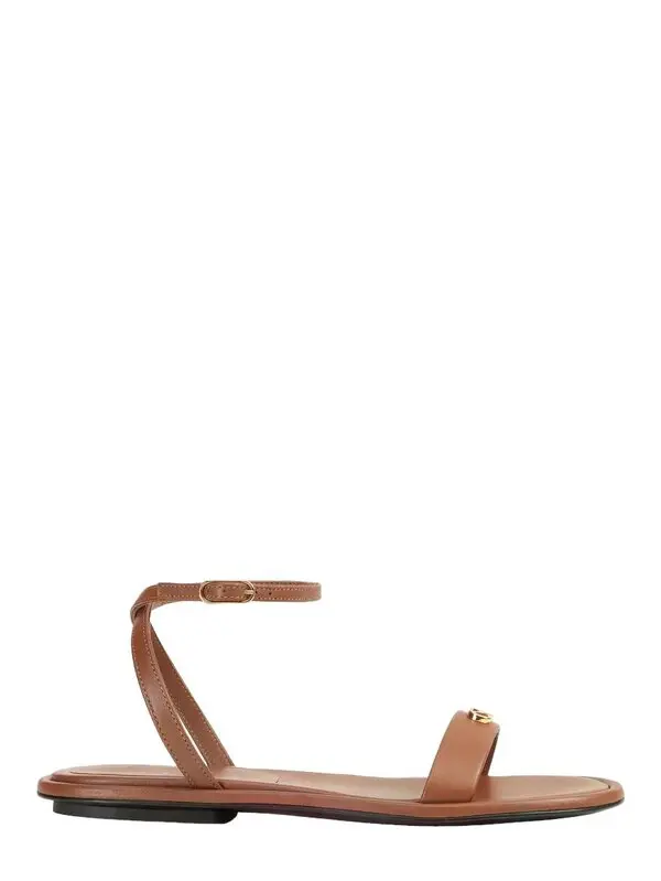 SERGIO ROSSI Logo-detail Ankle-strap Sandals - Brown