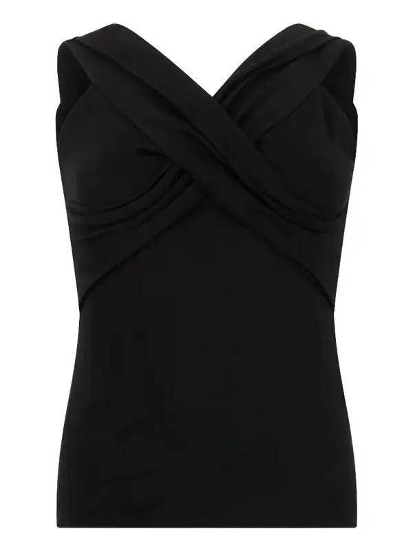 Emporio Armani Draped Strapless Top - Black