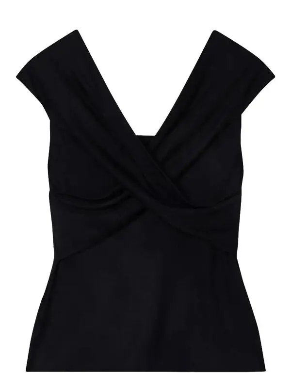 Emporio Armani Draped Strapless Top - Black