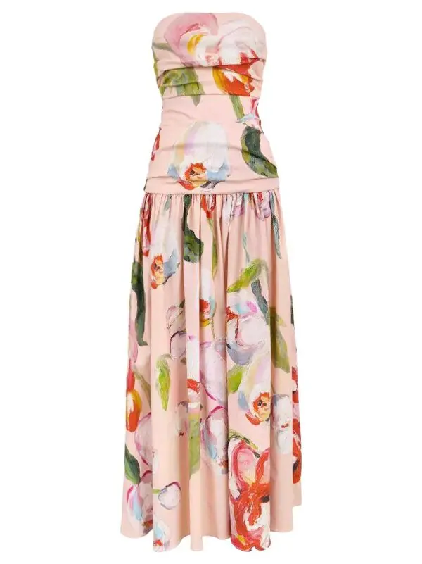 Acler Nershall Floral Strapless Maxi Dress - Pink