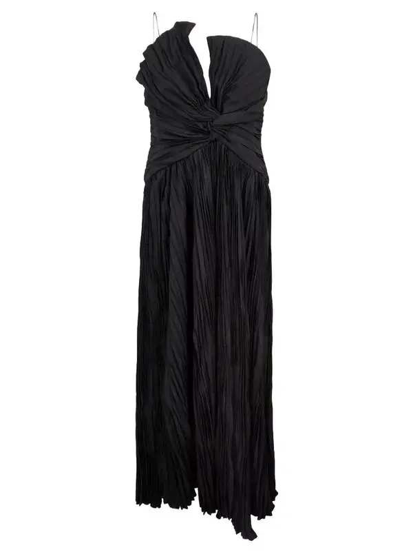 Acler Broadhay Pleated Knotted Maxi Dress - Black