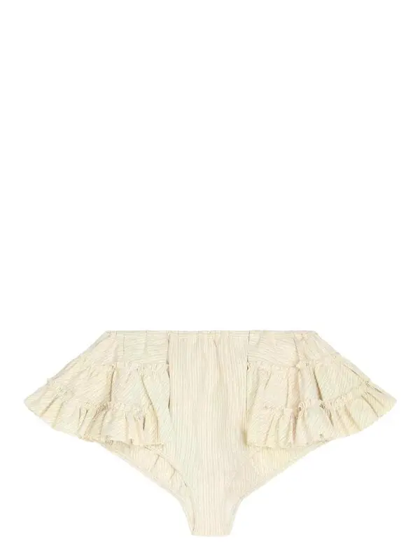 Dries Van Noten Ruffled Micro Shorts - Neutrals