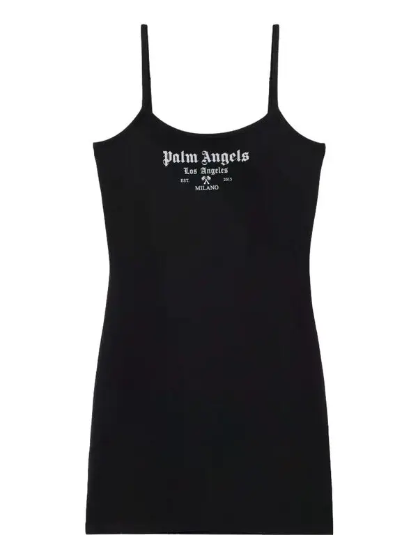 Palm Angels Milan La Logo-detail Mini Dress - Black