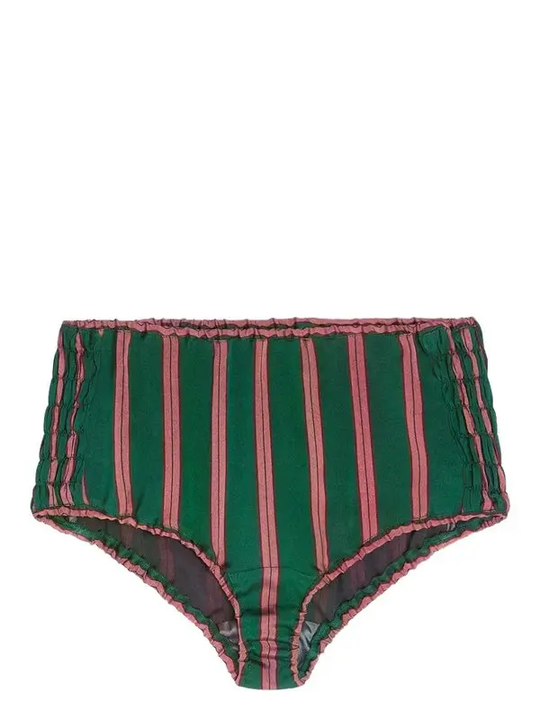 Dries Van Noten Striped Micro Shorts - Green