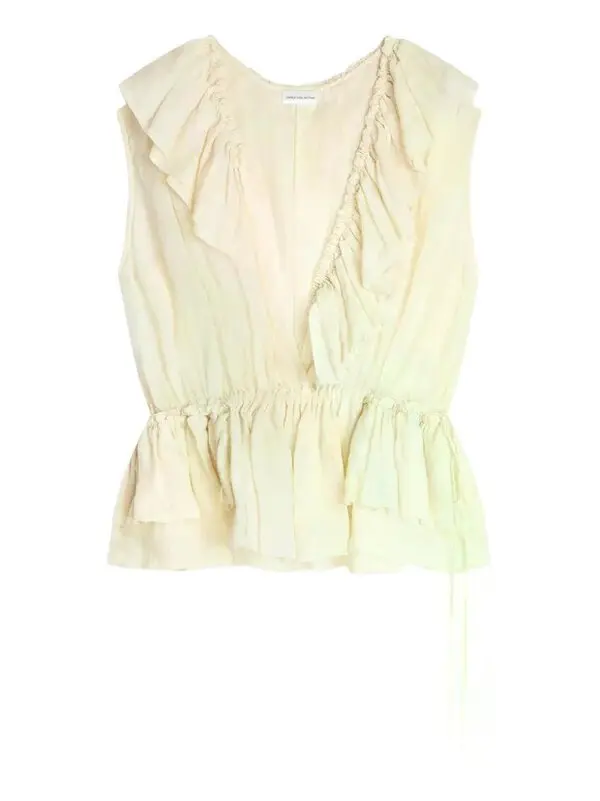 Dries Van Noten Ruffled Top - Neutrals