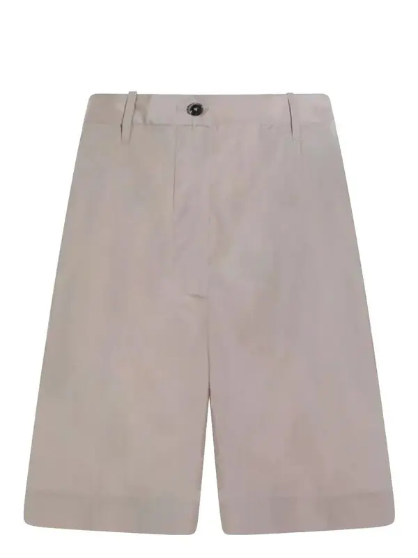NINE:INTHE:MORNING Gabardine Straight Leg Shorts - Neutrals