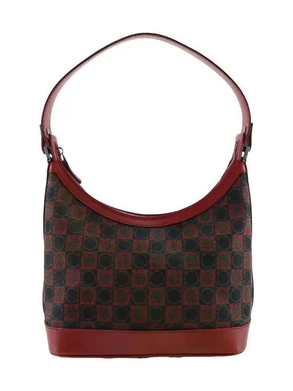 FERRAGAMO Gancini Canvas Shoulder Bag - Brown