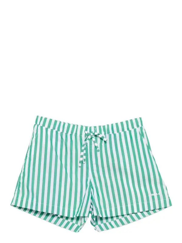 Hunza G Drawstring Striped Shorts - Green