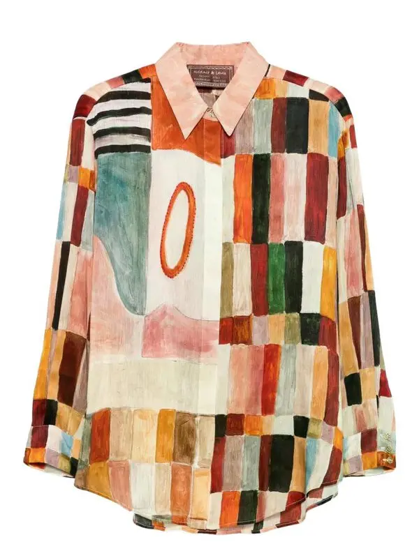 ALEMAIS X Laurence Leenaert Marjorelle Patchwork Shirt - Orange