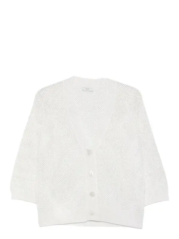 Peserico V-neck Buttoned Cardigan - White