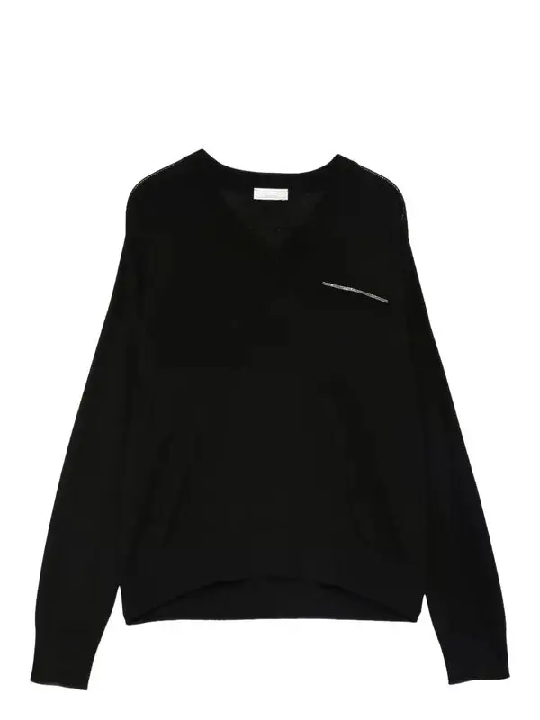 Peserico V-neck Long-sleeve Sweater - Black