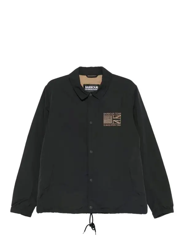 Barbour Logo-embroidered Shirt Jacket - Black