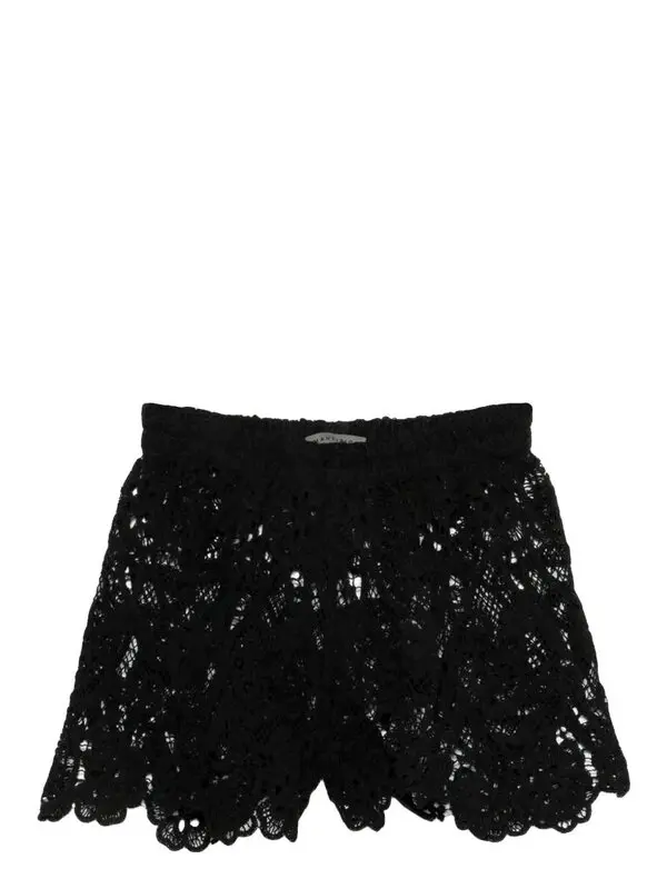 MAURIZIO BRASCHI Lace Mini Shorts - Black