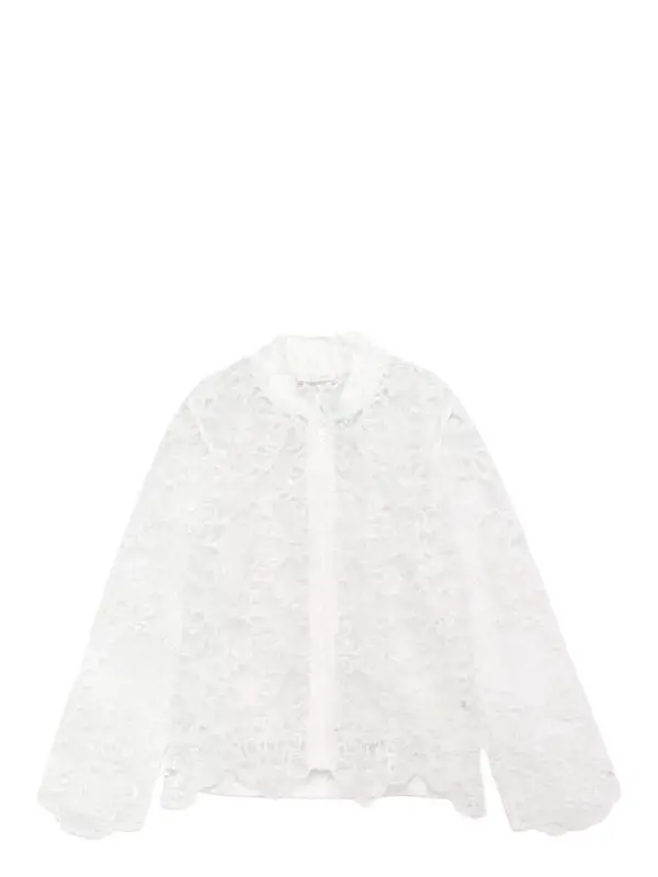MAURIZIO BRASCHI Lace Zip-up Jacket - White