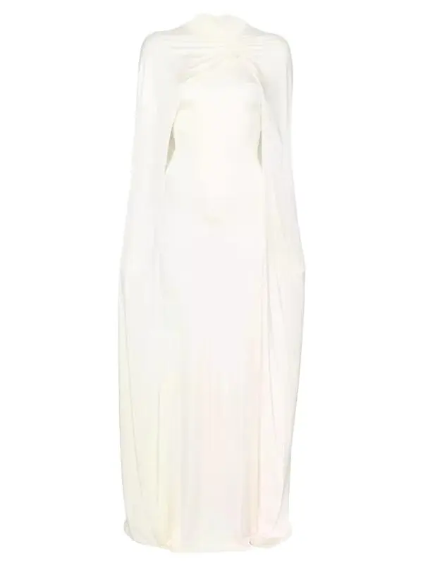 THE NEW ARRIVALS ILKYAZ OZEL Umay Draped Dress - Neutrals