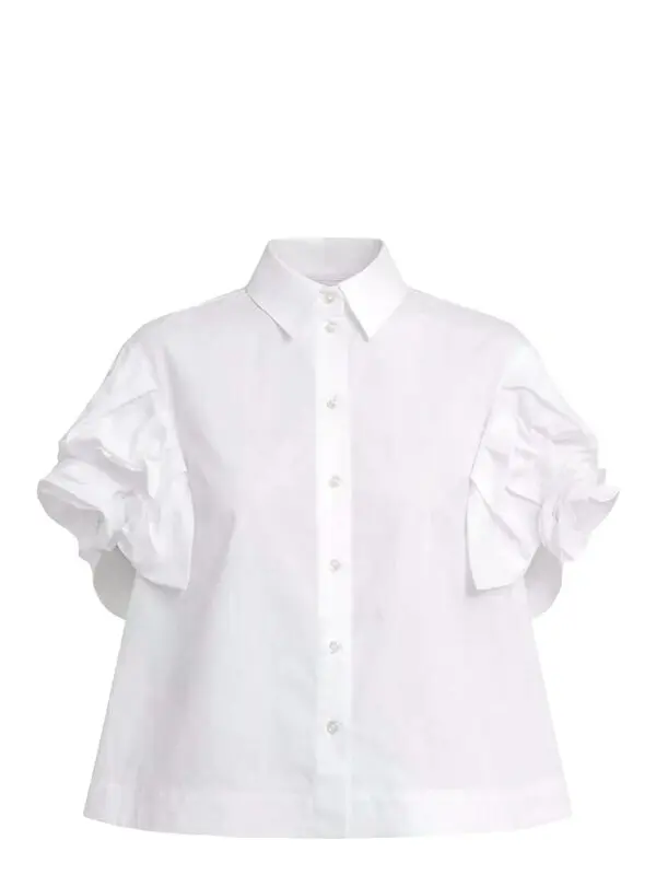 Simone Rocha Ruffled-sleeves Buttoned Shirt - White