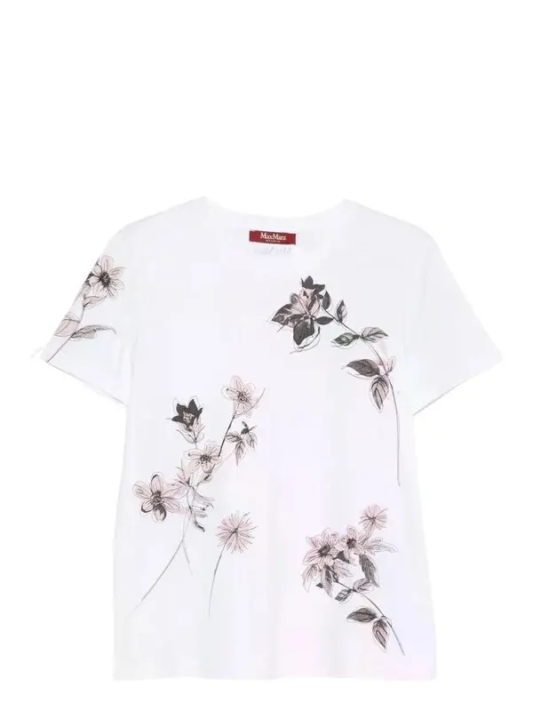 Max Mara Floral Print T-shirt - White