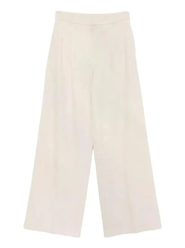 Max Mara Textured Wide Leg Trousers - Neutrals