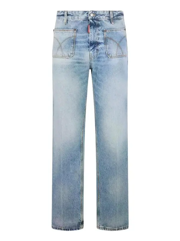 Dsquared2 Light Diagonale Wash Trousers - Blue