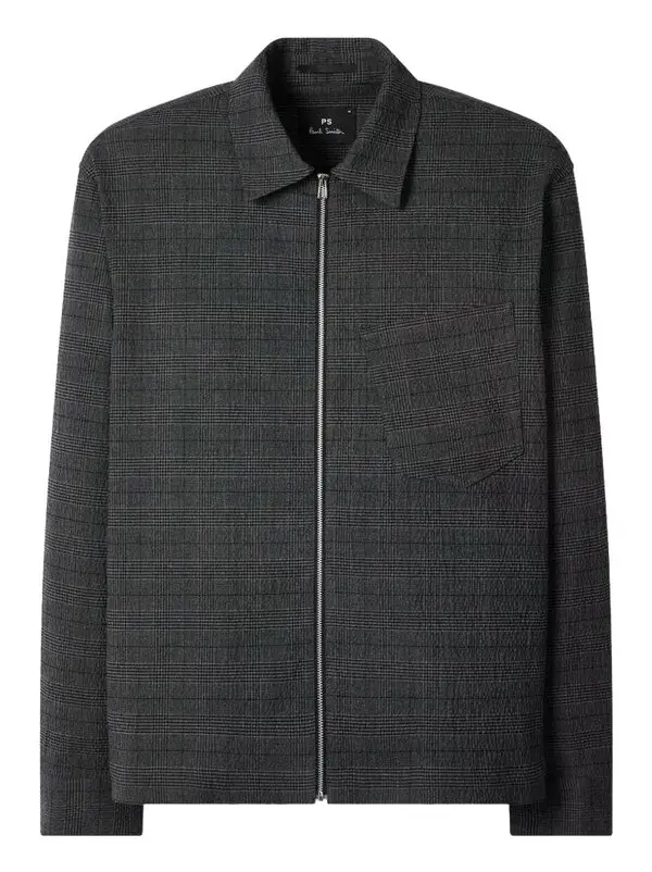 Paul Smith Check-pattern Zip Shirt Jacket - Grey