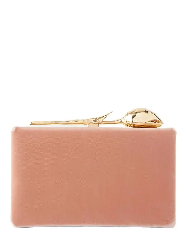 Erdem Bloom Velvet Clutch - Pink