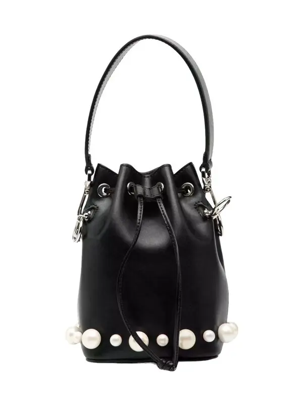 Fendi 2010-2026 Mini Leather Mon Tresor Bucket Bag - Black
