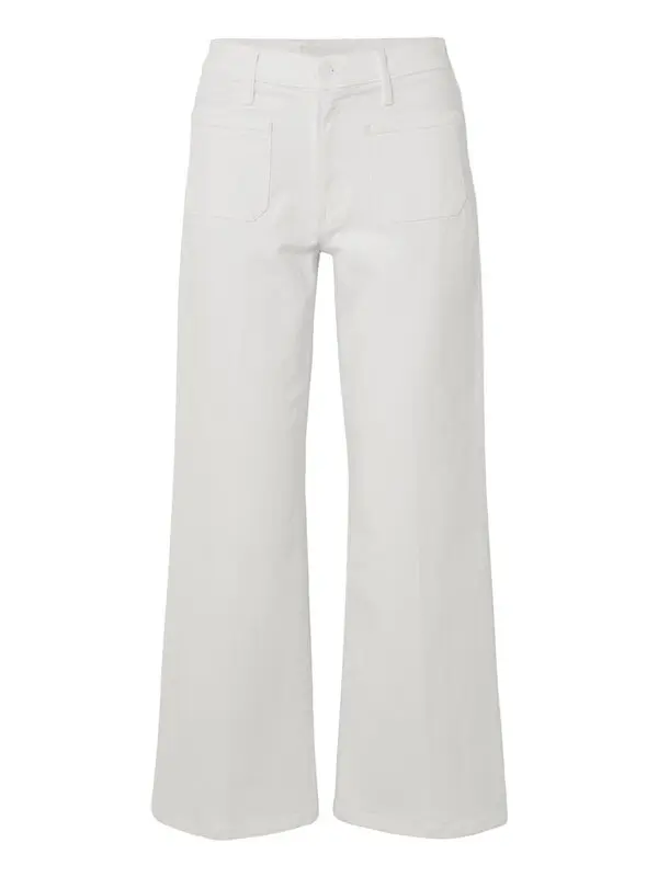MOTHER Patch Pocket Maven Ankle Mid-rise Straight-leg Jeans - White