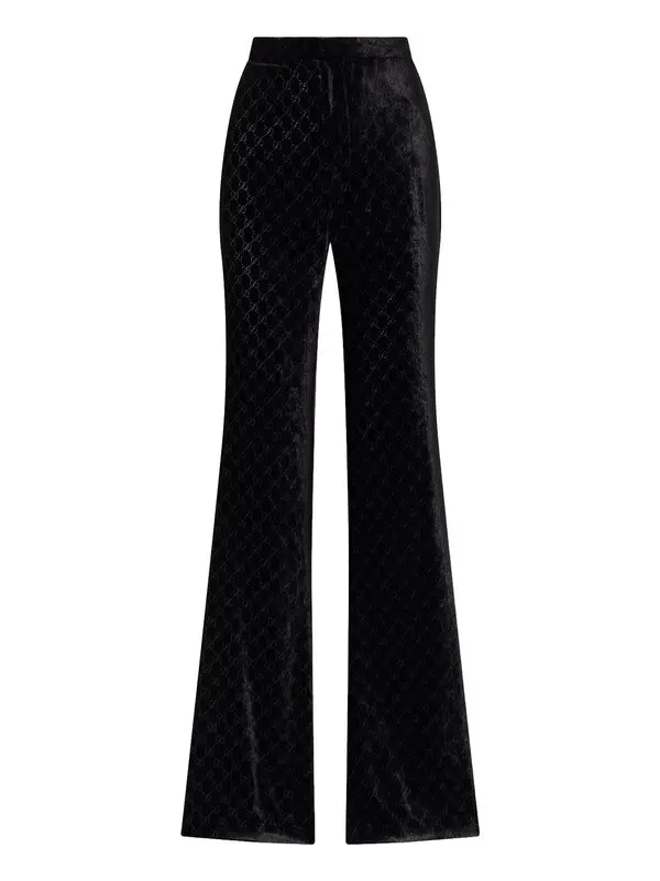 Gucci Gg Devoré-velvet Pants - Black