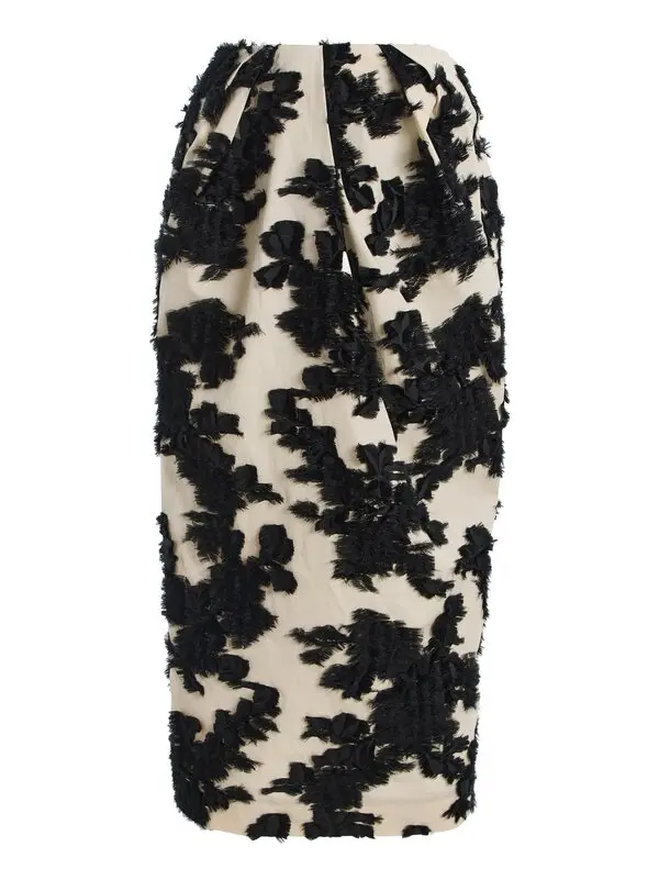 Oscar De La Renta Abstract Fil Couple Midi Skirt - Black/white