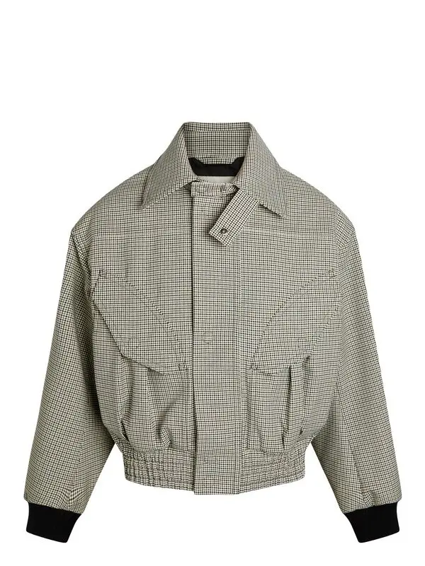 Dries Van Noten Houndstooth Woven Jacket - Grey