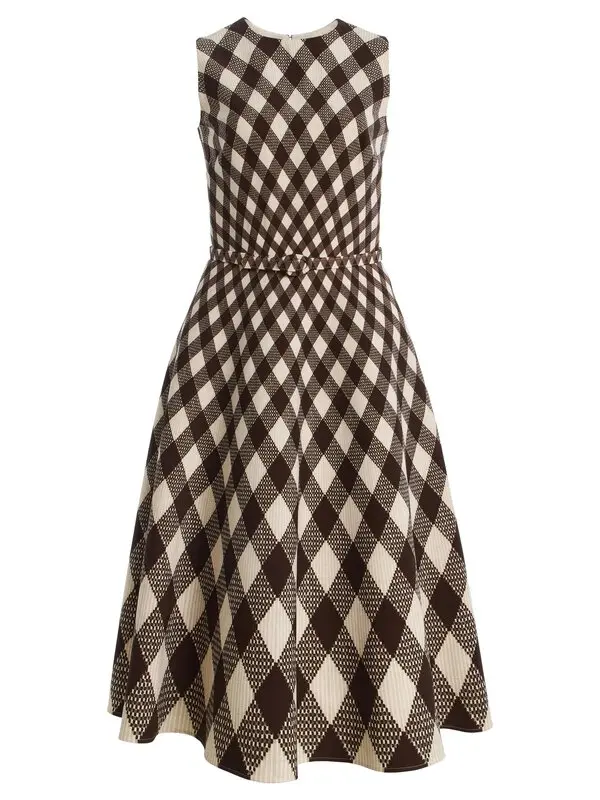 Oscar De La Renta Argyle Wool-blend Midi Dress - Plaid