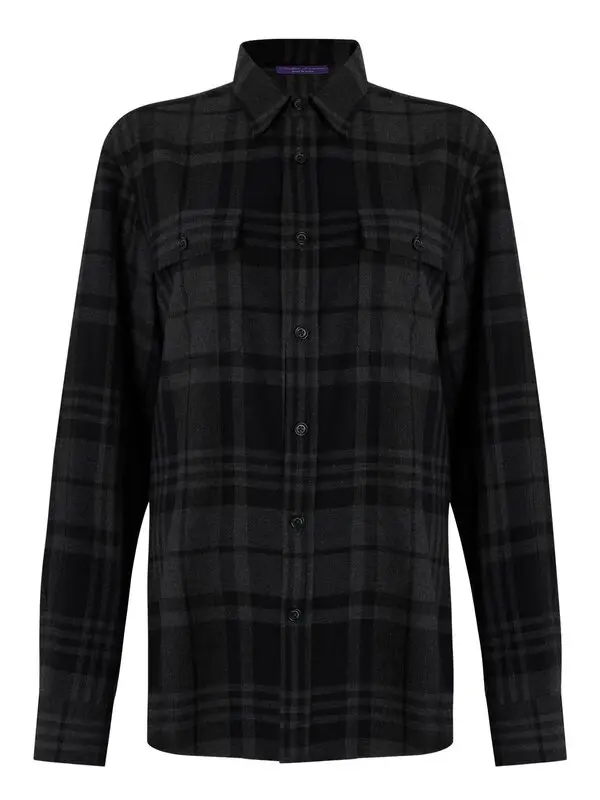 Ralph Lauren Ellerby Plaid Wool-cashmere Shirt - Grey