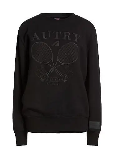 AUTRY Cotton Sweatshirt With Appliqués - Black