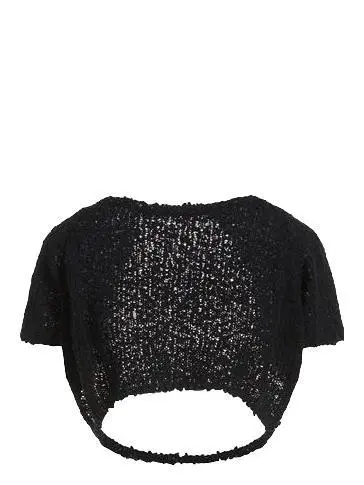 VICOLO Bouclé Crop Top - Black