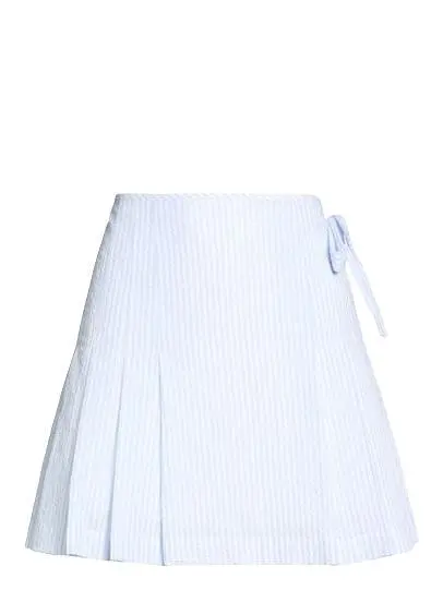 Sandro Mini Striped Seersucker Skirt - Blue