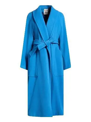 SEMICOUTURE Coat In Virgin Wool And Polyamide - Blue