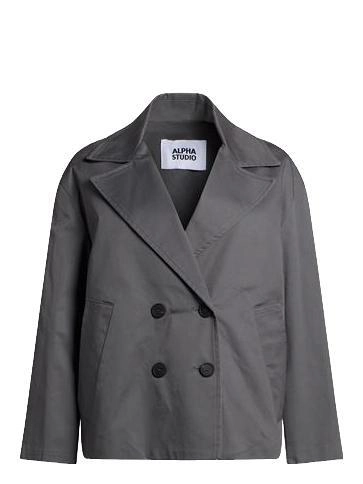 Alpha Studio Cotton Elastane Double-breasted Jacket - Grey