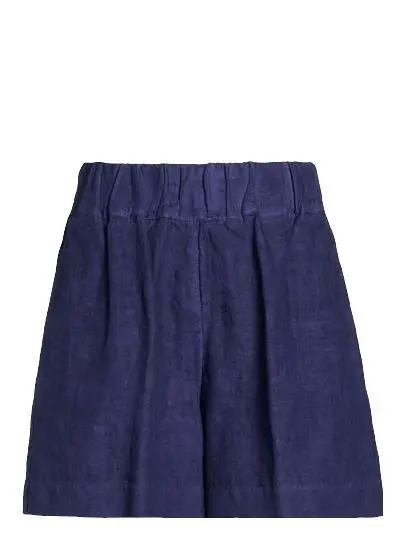 120% Lino Linen Relaxed Fit Shorts - Navy