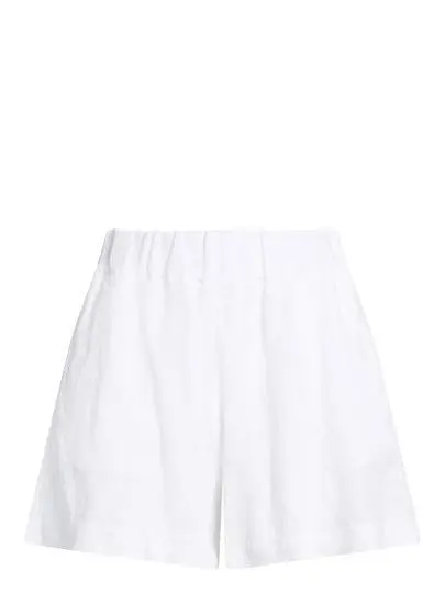 120% Lino Linen Relaxed Fit Shorts - White