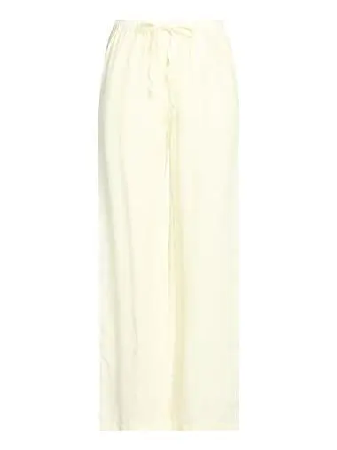 120% Lino Linen Straight-leg Pants - Yellow
