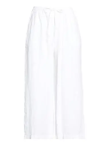 120% Lino Wide-leg Linen Pants - White