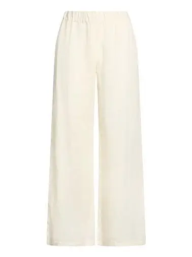 120% Lino Wide-leg Linen Pants - White
