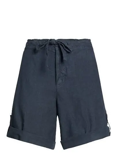 120% Lino Linen Solid Shorts - Navy
