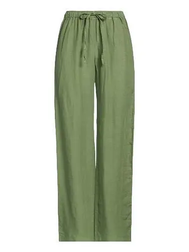 120% Lino Wide-leg Linen Pants - Green