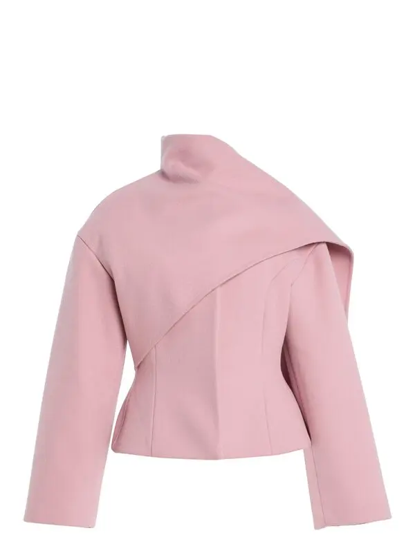 Oscar De La Renta Draped Virgin-wool Jacket - Pink