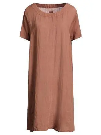120% Lino Flared Mini Dress - Brown