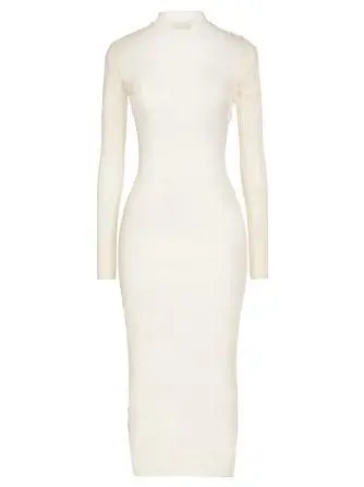 MUGLER Midi Dress In Polyamide, Polyester, And Elastane - Ivory