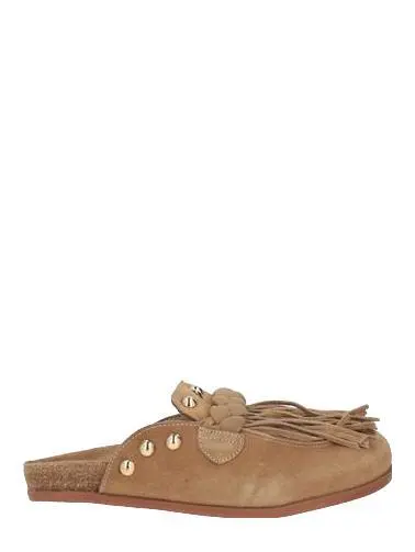 EMANUÉLLE VEE Leather Clogs - Beige