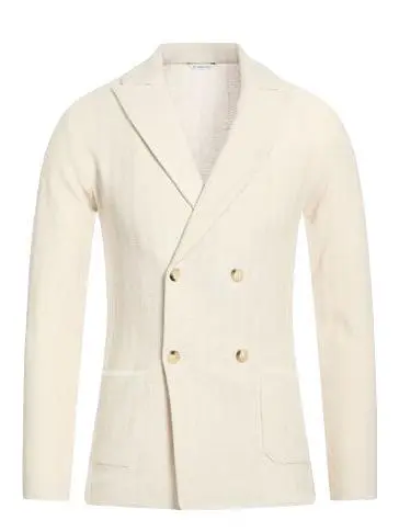 MANUEL RITZ Pointelle-knit Double-breasted Blazer - Beige